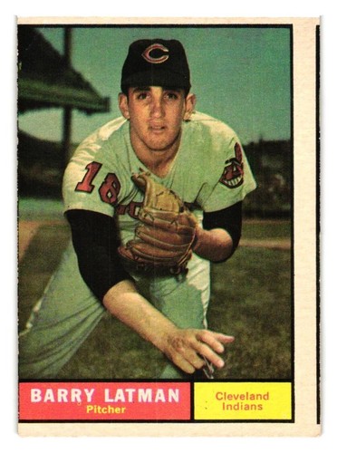 1961 Topps Baseball set HIGH #560 Barry Latman VG MC Cleveland Indians ...