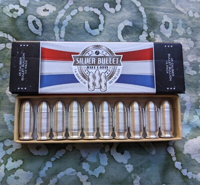 Silvertowne One Silver Bullet Bullion .45 Caliber 1oz .999 Bullet. Mint ...