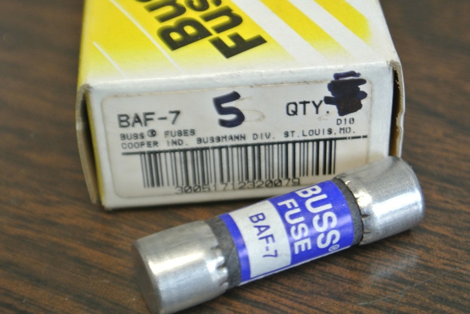 LOT of 5 / BUSS BAF-7 FUSE / 7A / 250V / NEW SURPLUS / BAF 7 | eBay