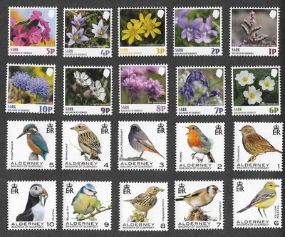 Nature Wildlife Sark Flowers & Alderney Birds sets to 10p mnh | eBay UK