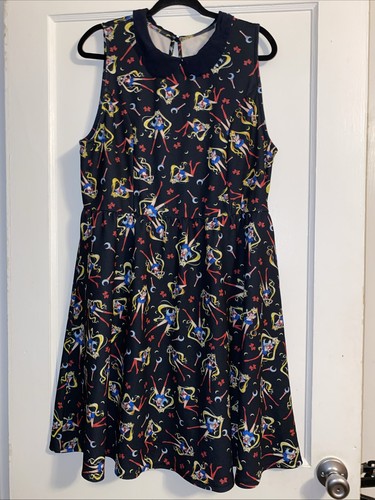 SAILOR MOON CRYSTAL Womens Dress Sleeveless Collared Plus Size 1 1X Hot ...