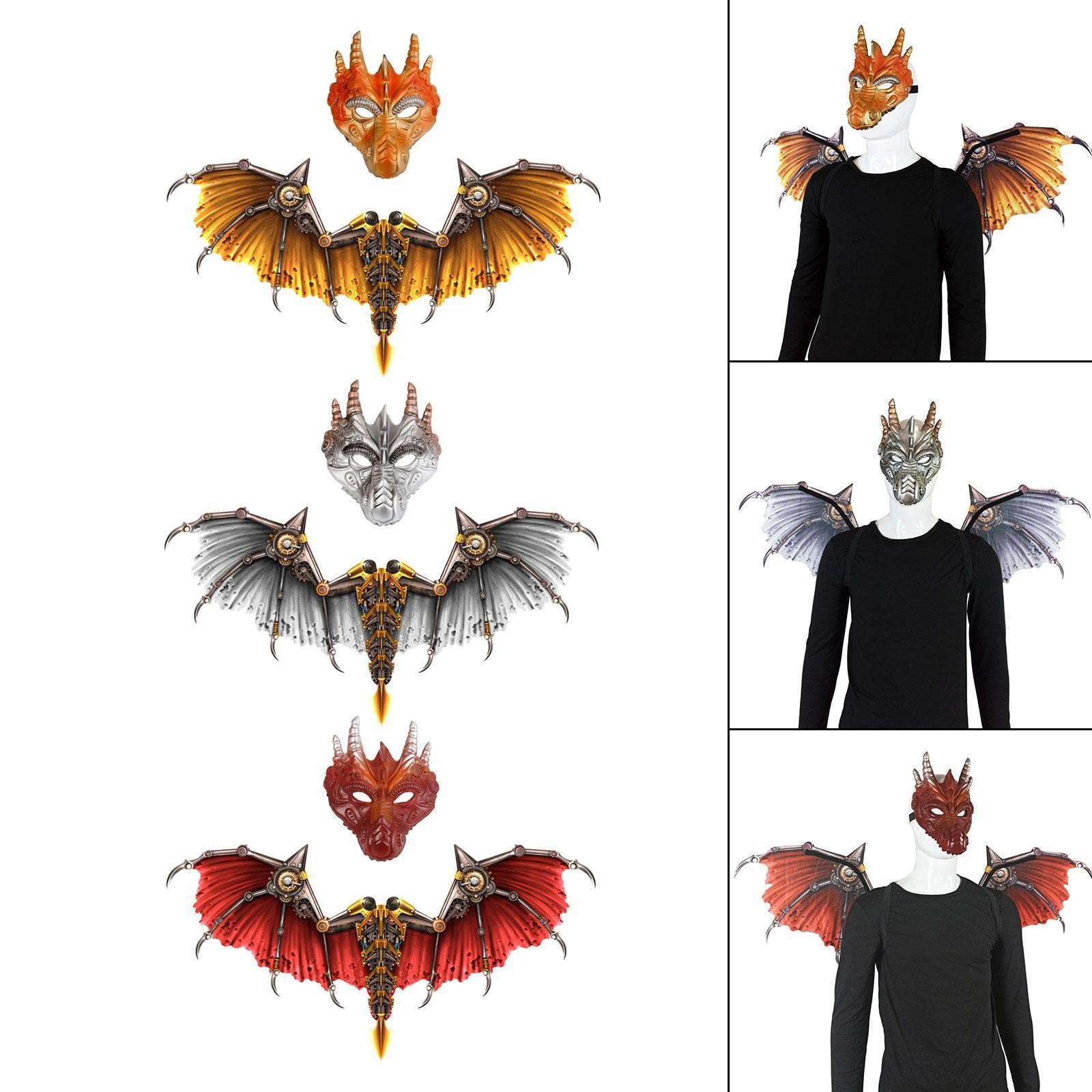 Dragon Halloween Cosplay Costume Wing Mask Kit Lightweight Comfortable ...