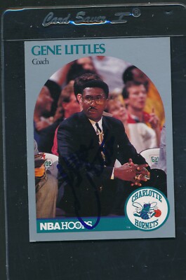 1990/91 Hoops #307 Gene Littles Charlotte Hornets Signed Auto *A1586 | eBay