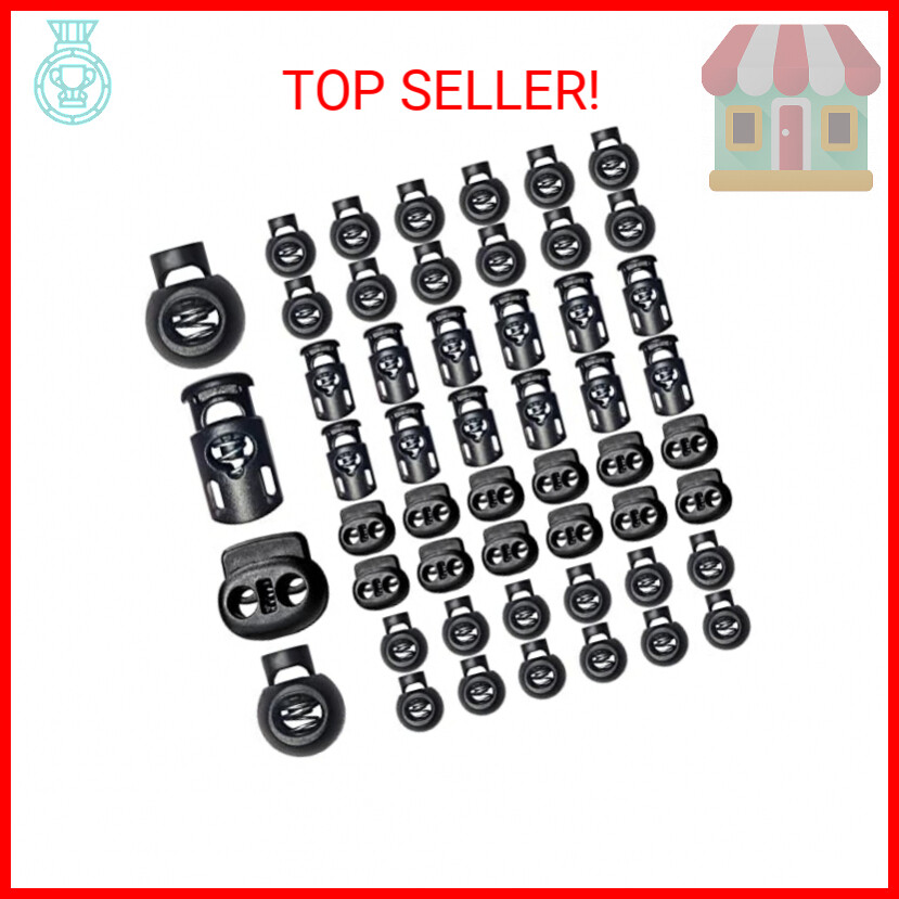 48pcs Upgraded Plastic Cord Lock, Cord Locks - Draw String Clip with ...
