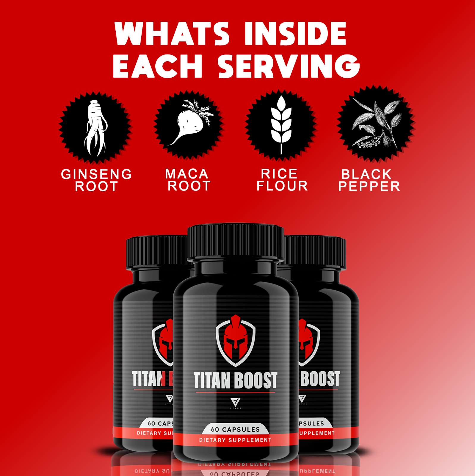 (5 Pack) Titan Boost Pills Titan Booster Dietary Supplement (300 ...