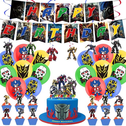 36Pcs Transformers Theme Backdrop Birthday Party Decorations Supplies ...