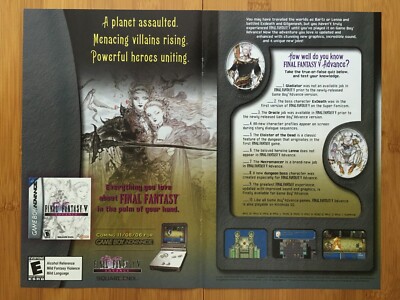 2006 Final Fantasy V 5 GBA Game Boy Advance Print Ad/Poster Official ...