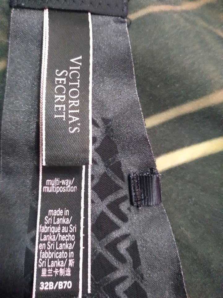 Victoria's Secret Bra 32B Multiway Black Gold V Logo VS Bra | eBay