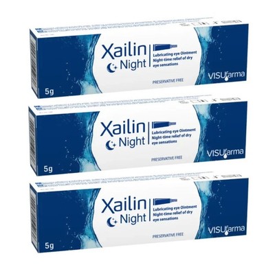 Xailin Night Lubricating Eye Ointment (5g) - Soothes & Relieves Dry ...