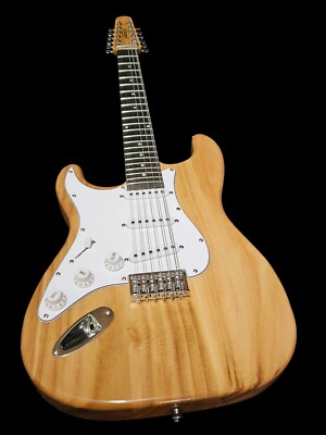NEW LEFT HANDED 12 STRING STRAT-STYLE LEFTY NATURAL LIGHTWEIGHT ...