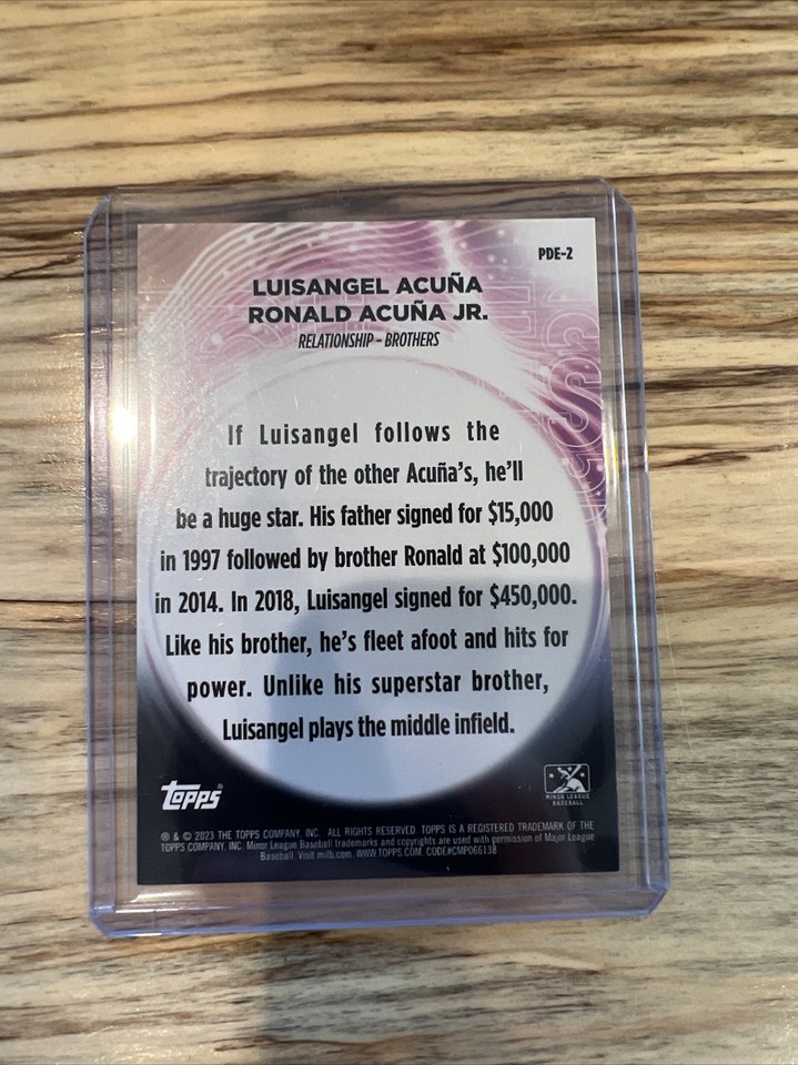 Ronald Acuna Jr Luisangel Acuna pde #2 echoes 2023 pro debut CASE HIT ...