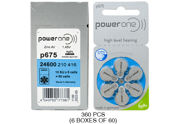 360-Pack Size p675 PowerOne Hearing Aid Batteries | eBay