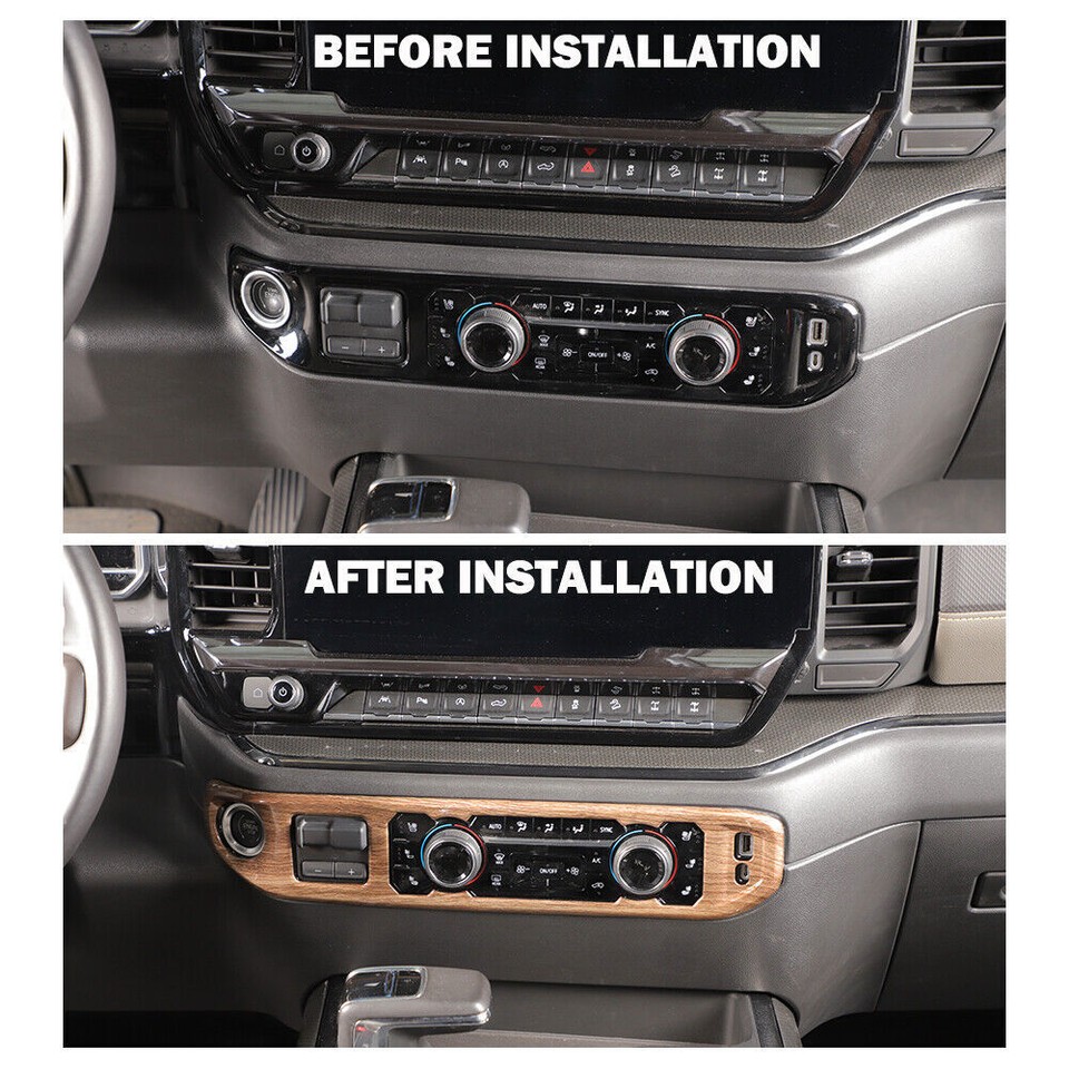 Center Console Interior Dash Trim For Chevy Silverado 2022-2025 Wood ...