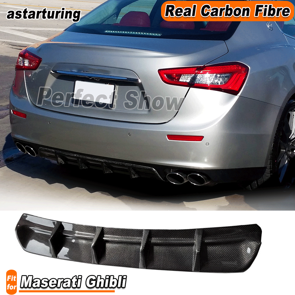 Fit For Maserati Ghibli 2014-2017 REAL Carbon Rear Bumper Diffuser ...