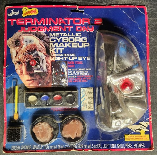 RARE "Terminator 2 Judgement Day" Metallic Cyborg Make-up Kit w/ Light ...