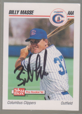 Autographed 1992 Skybox AAA Billy Masse - Columbus Clippers | eBay