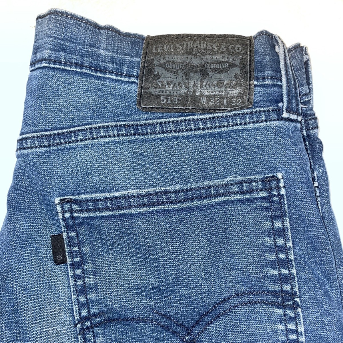 Levi's 513 Black Tab Slim Straight Leg Stretch Denim Jeans Levi's 513 Black Tab Slim Straight Leg Stretch Denim Jeans