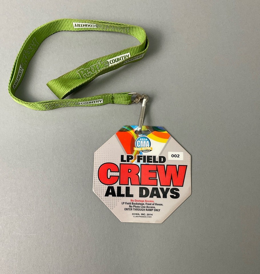2014 CMA Music Festival LP Field Crew Badge - Nashville, Tennessee ...