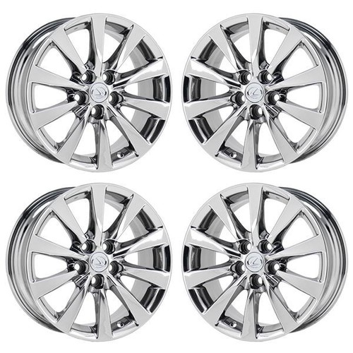 18" LEXUS LS460 PVD BRIGHT CHROME WHEELS-C RIMS FACTORY OEM 74221 ...