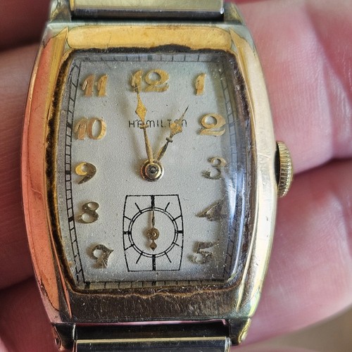 HAMILTON MENS TANK STYLE GOLD FILLED wrist watch RUNNING KEEPS TIME | eBay