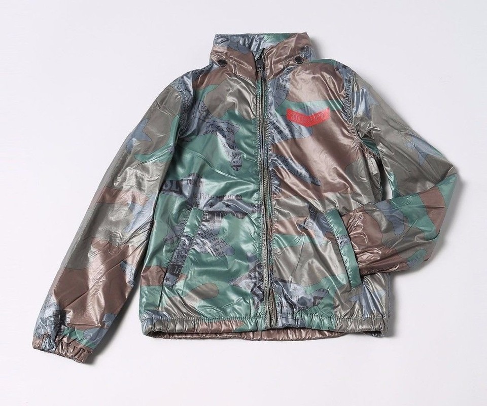 $198 NWT DIESEL Sz12Y BOYS JIBO CAMO AND MOHAWK LIGHTWEIGHT JACKET IN ...