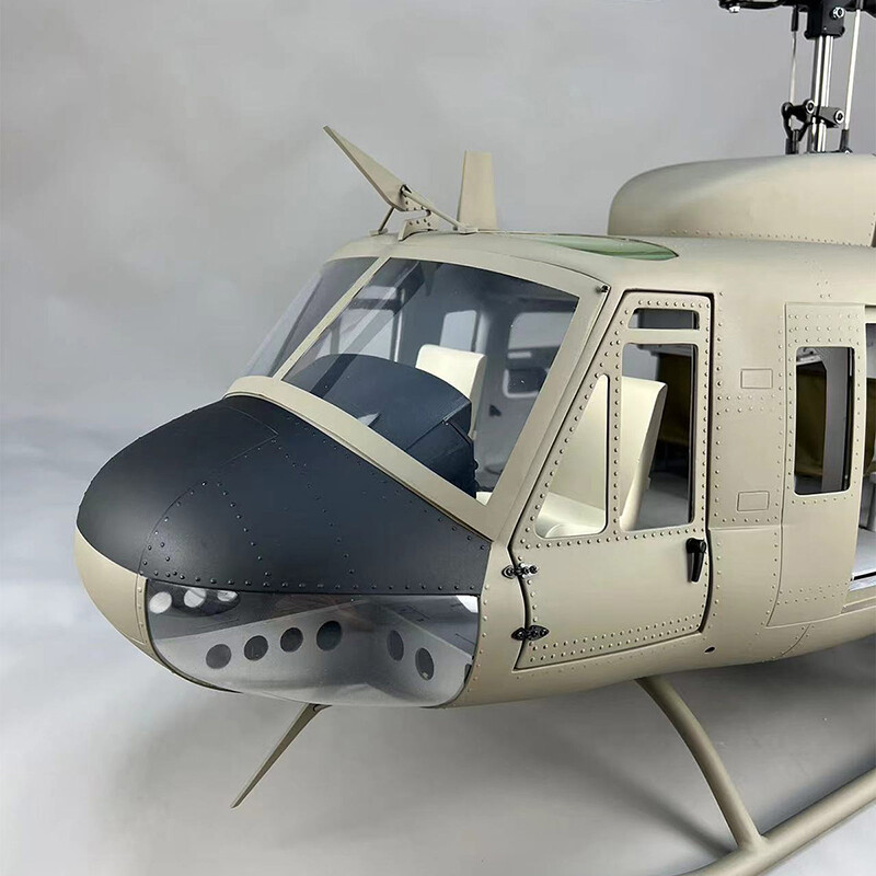 800 Size UH-1D Army ARF RC Helicopter Fuselage SM2.0 Military KIT w ...