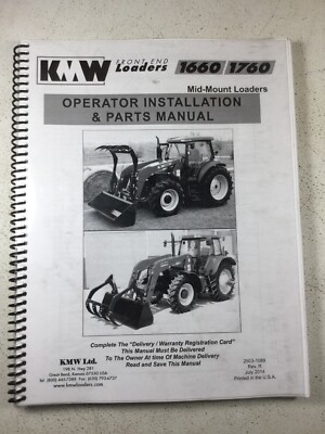 KMW 1660, 1760 Loaders Operators And Parts Manual | eBay