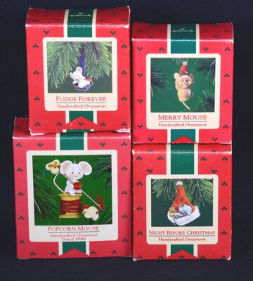 (4) Hallmark Keepsake MICE / MOUSE Ornaments: Merry Mouse FUDGE FOREVER ...