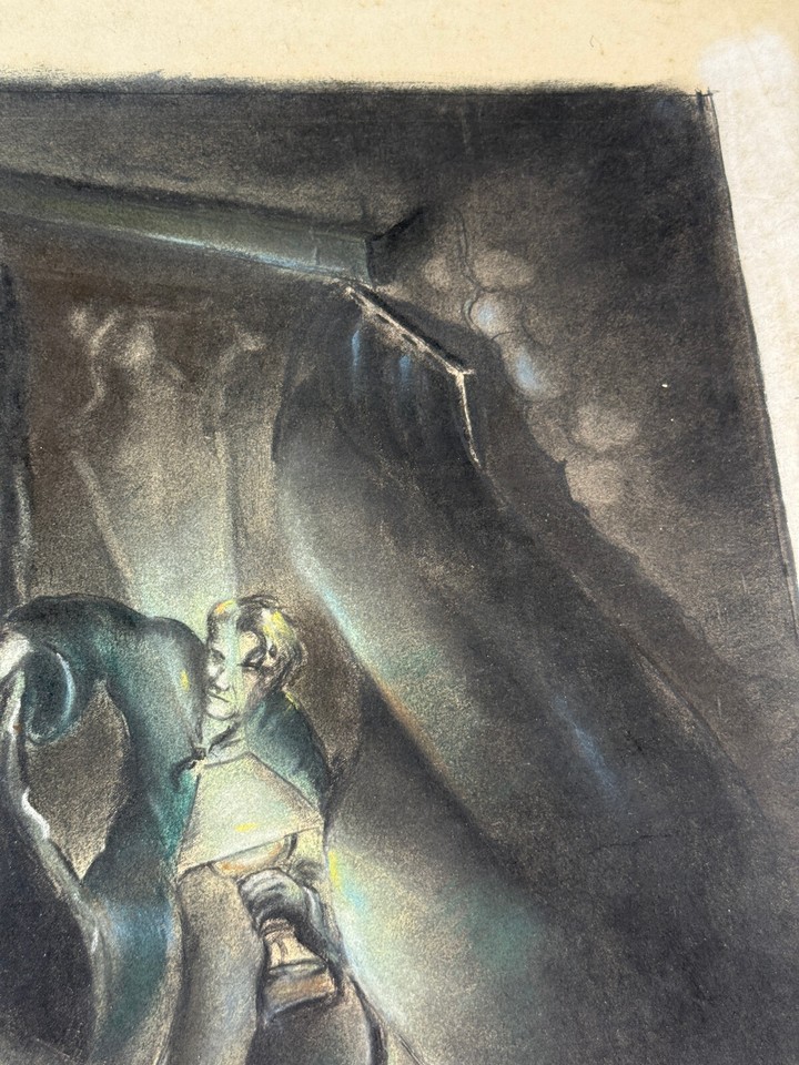 Original Thomas Lyon Russell Artwork Painting Gothic Horror Man and ...