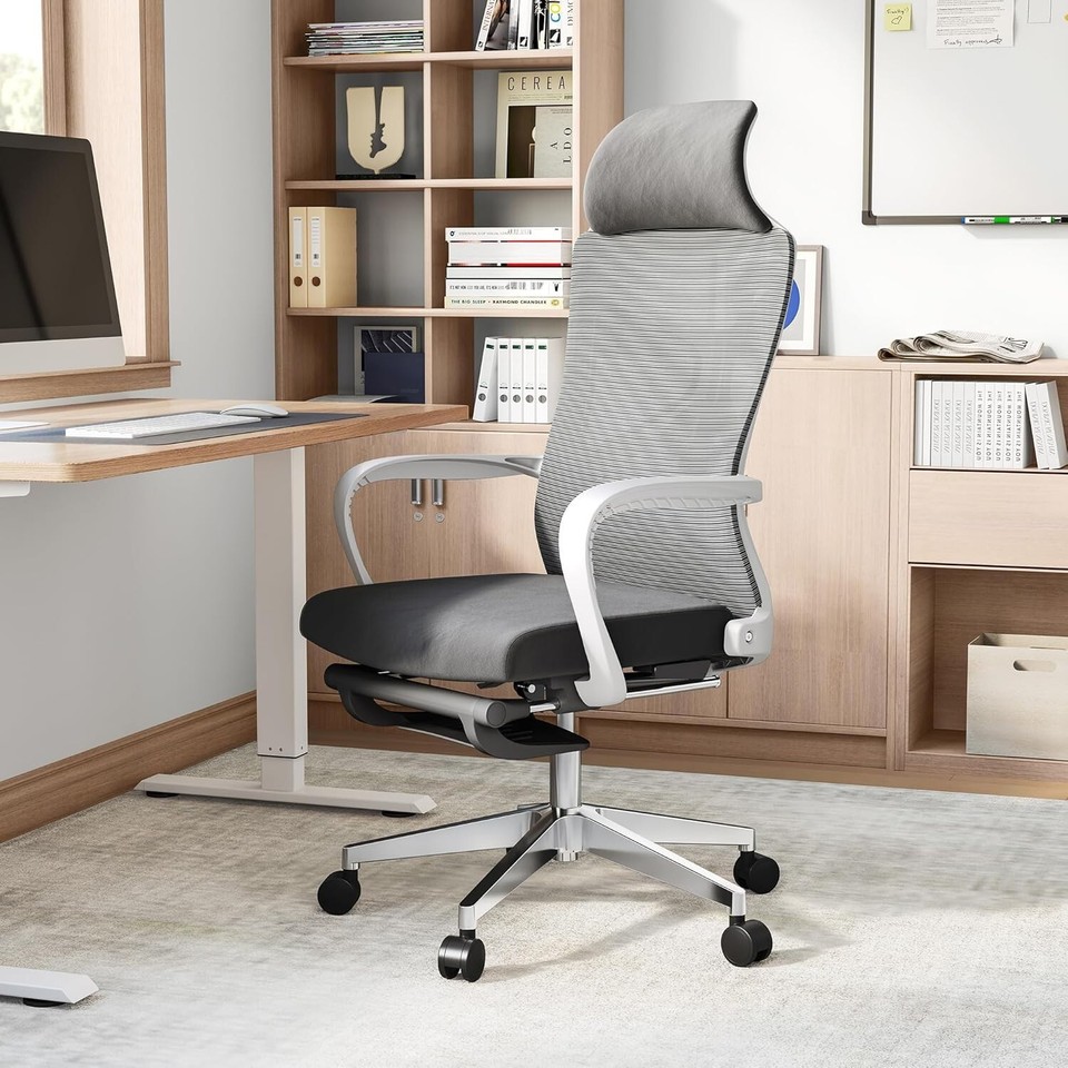 Office Chair Ergonomic Mesh Dynamic Lumbar Support White Gaming Desk ...