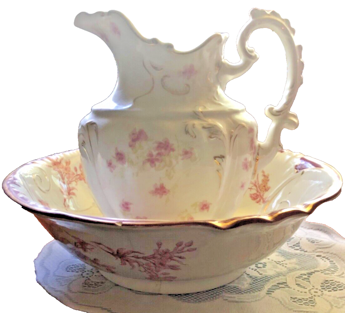 Antique water pitcher and wash bowl set | eBay