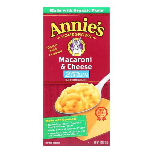 Annie's Homegrown Low Sodium Macaroni And Cheese - Case Of 12 - 6 Oz. 13562300112| eBay