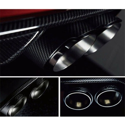 H Shape 63mm 2.5'' Inlet Universal CarbonFiber Dual Car Exhaust Tip ...