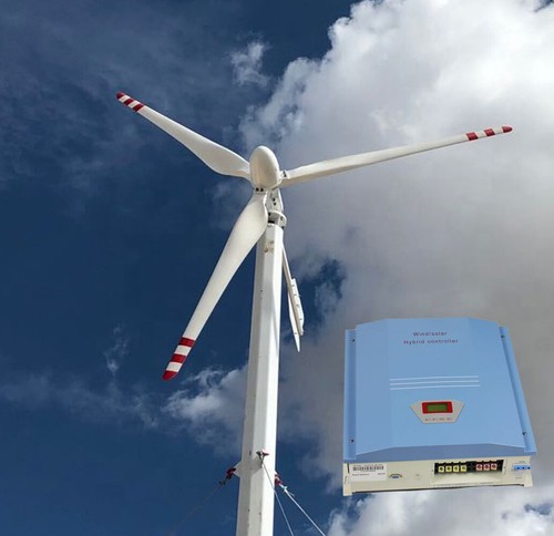 5000W Wind Turbine Generator Wind Power w/ Off Grid Hybrid Charge ...