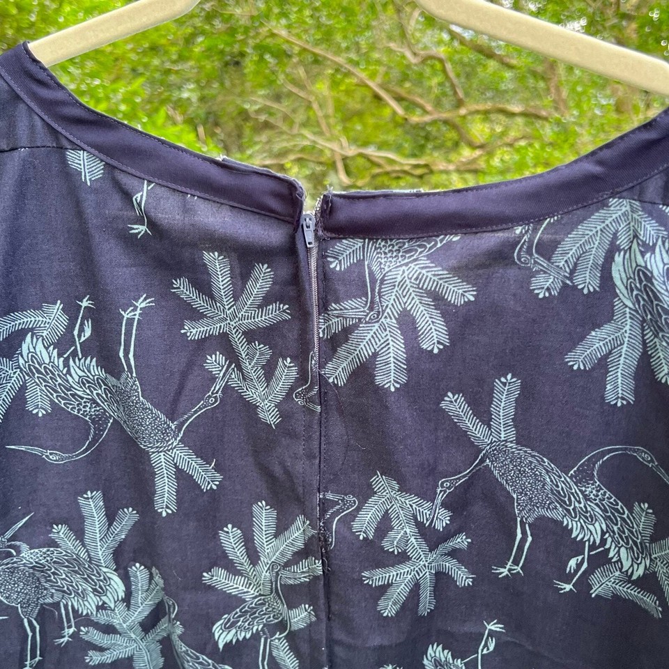 Hawaiian Muumuu Maxi Dress Bird Stork Print Size Large | eBay