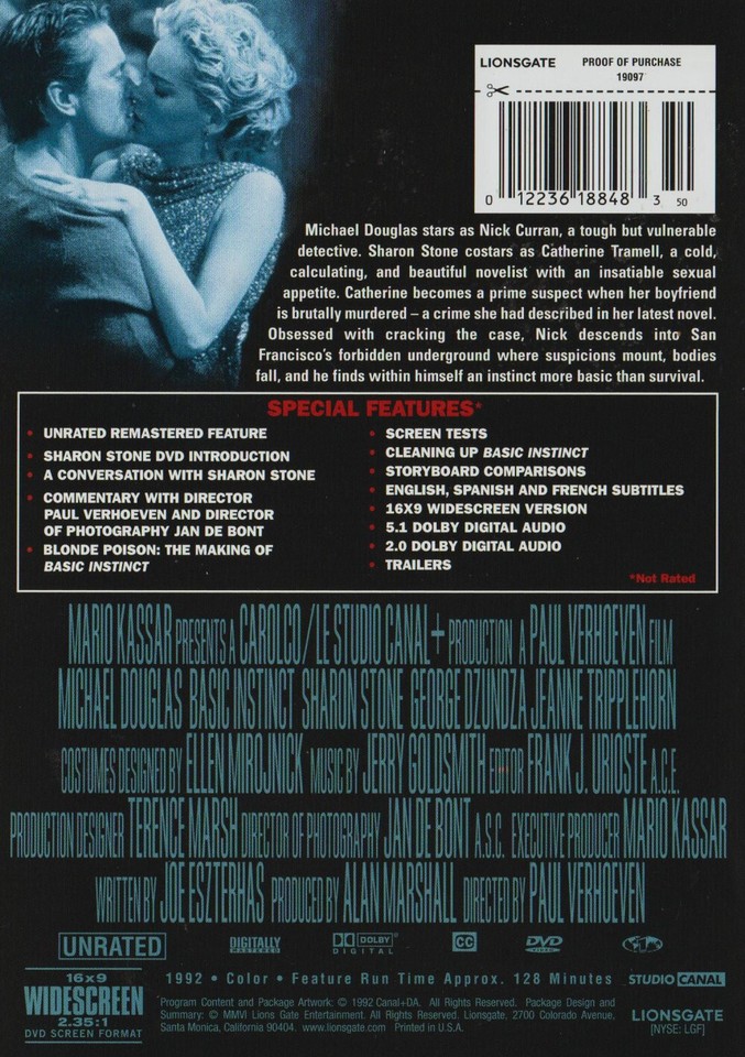 Basic Instinct (1992) Ultimate Edition Unrated Director's Cut ...