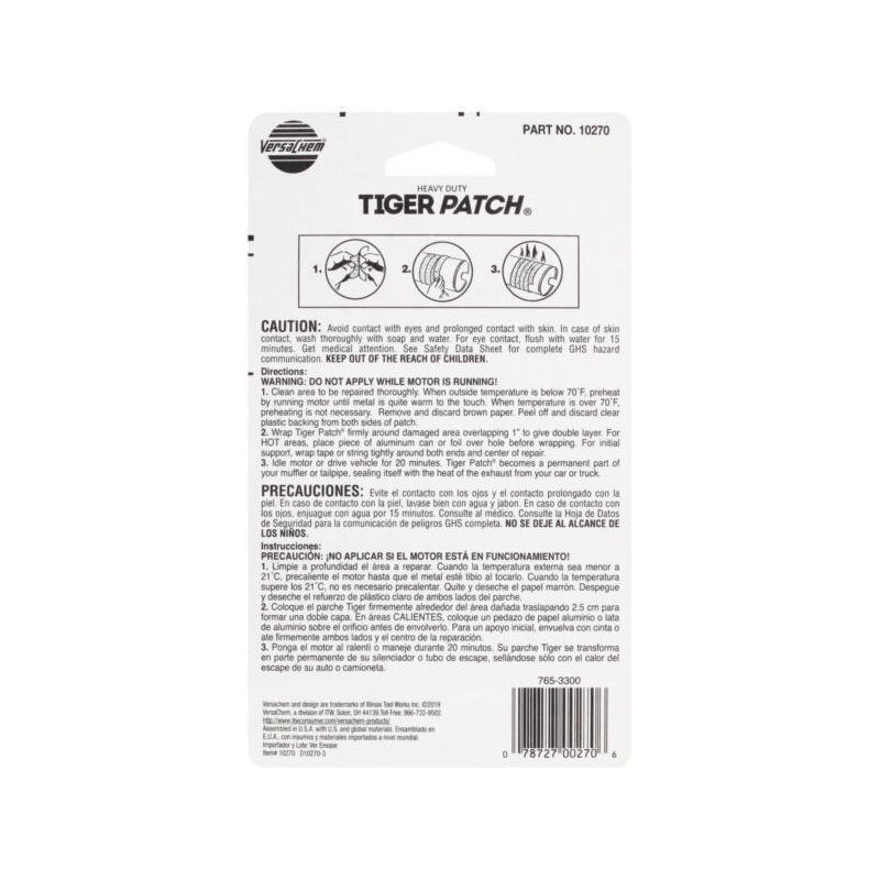 VersaChem Exhaust Pipe Repair Tape 10270; Tiger Patch Black 2 x 36 in., 1900deg | eBay
