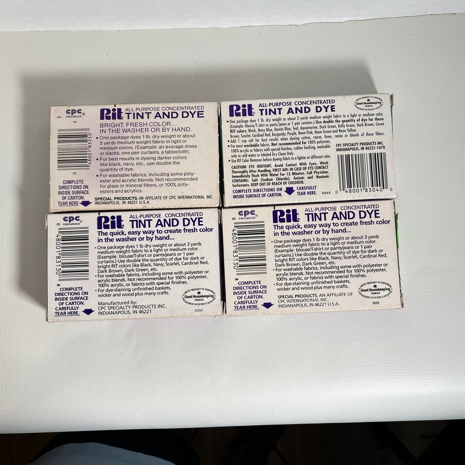 4 Vintage Rit Tint and Dye Concentrated Dark Brown Teal 2 Purple | eBay