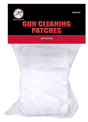 200 Count Cotton Gun Cleaning Patches 3" x 3" Spun Lace Maintenance ...