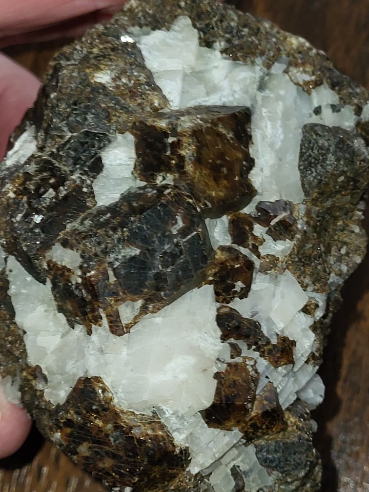 Sweet Big Andradite Garnet Crystals in Calcite Franklin Mine New Jersey ...