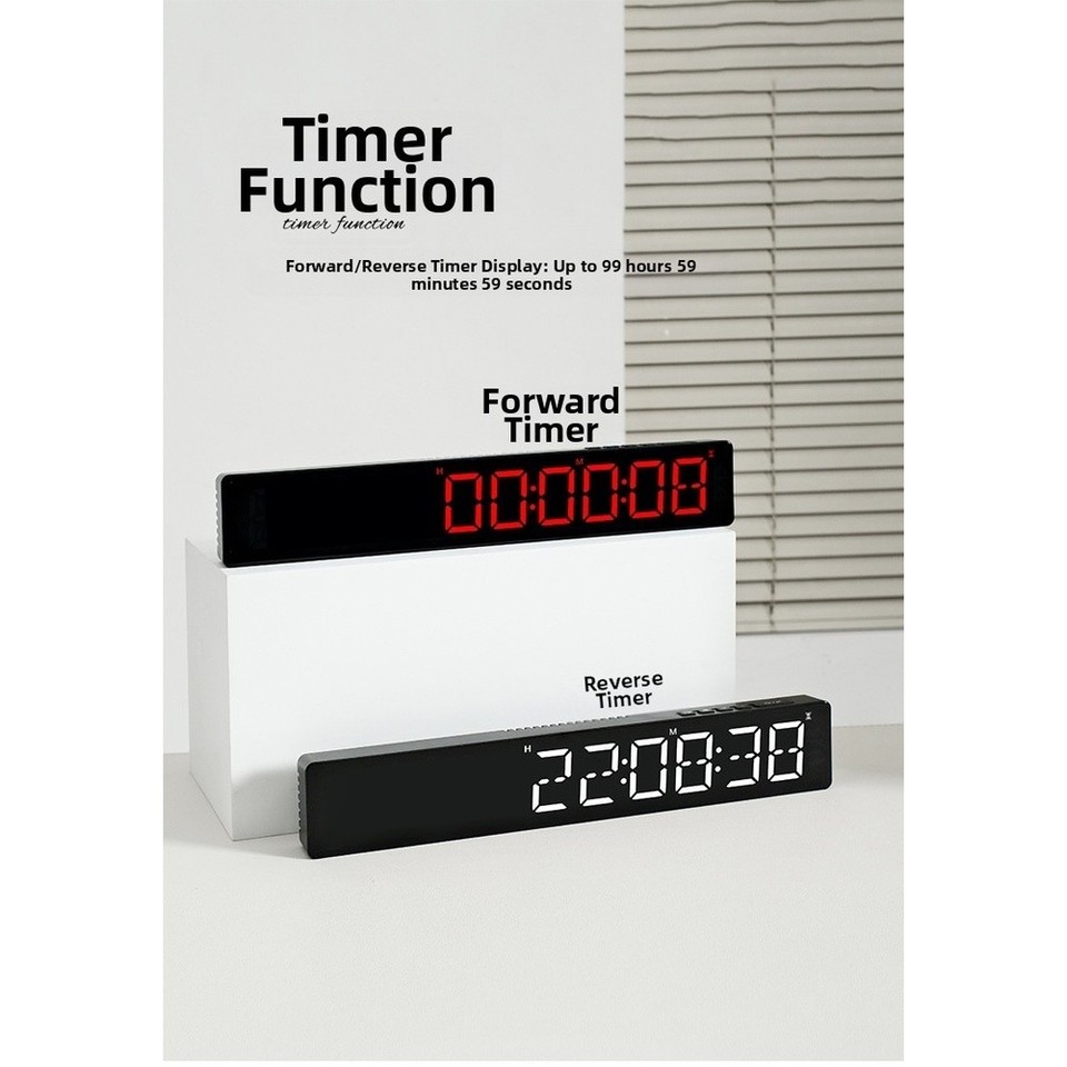 Wireless LED Digital Clock with Dual Alarm Countdown Timer for Desktop ...