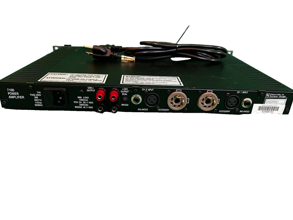 Vintage EV 7100 Stereo Audio Power Amplifier Elecro-Voice USA single ...