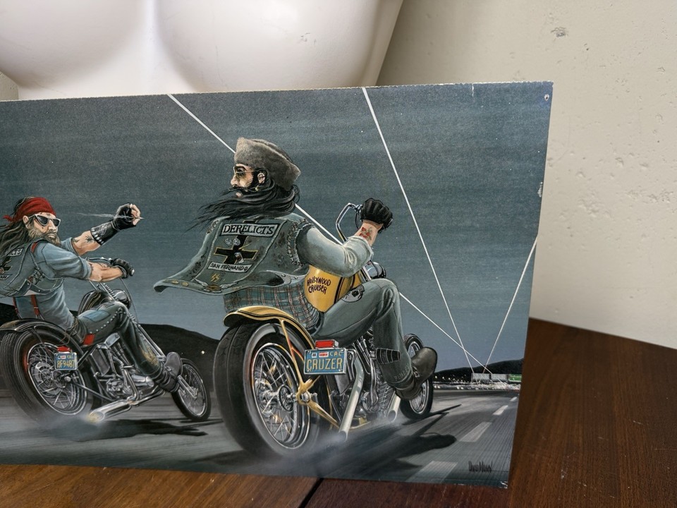 DAVID MANN EASY RIDERS MOTORCYCLE PRINT SHOW OFF 1977 HARLEY DAVIDSON ...