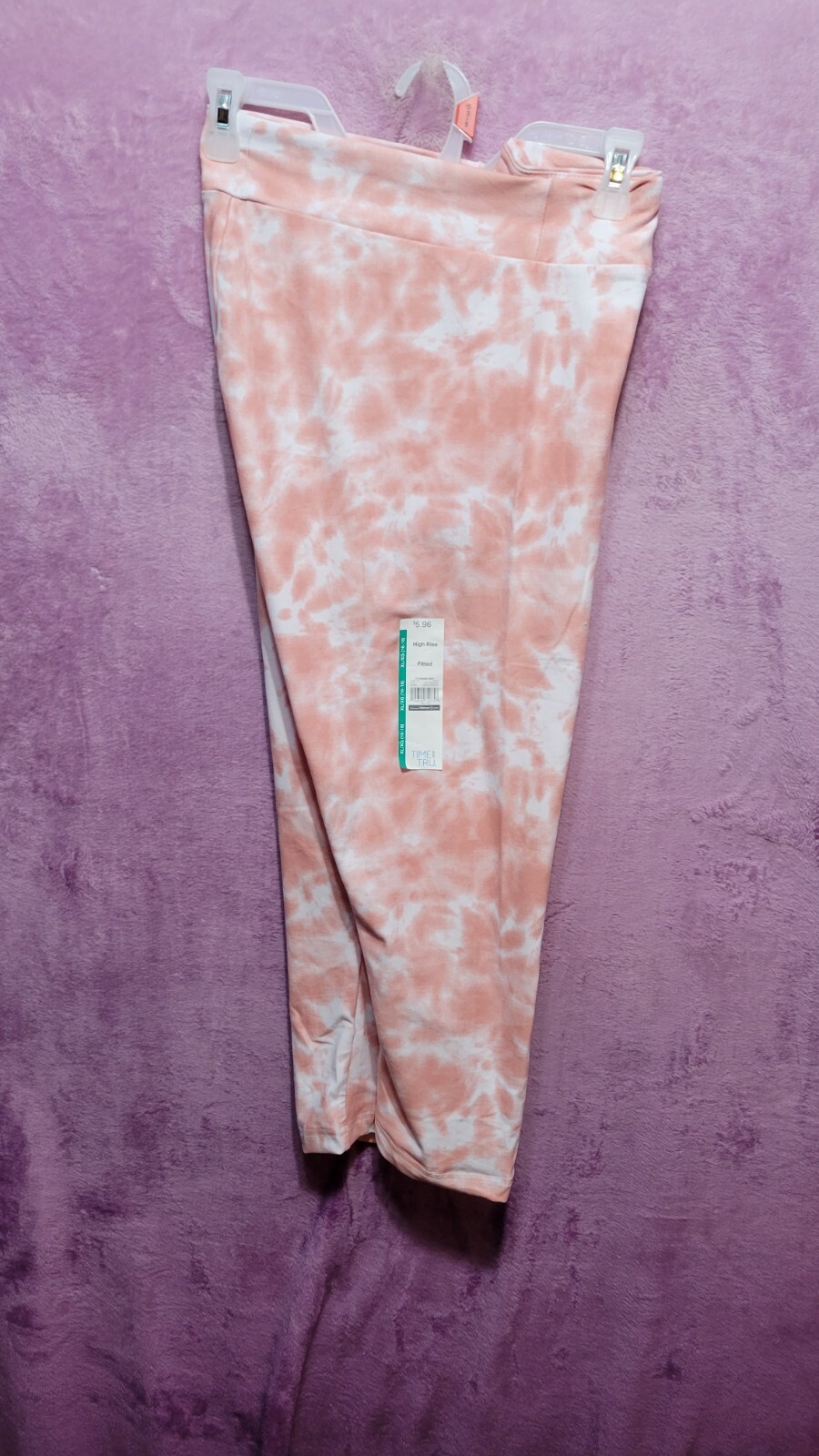 Time & Tru NEW♈Woman's Printed High rise Capri legging size S ~peach ...