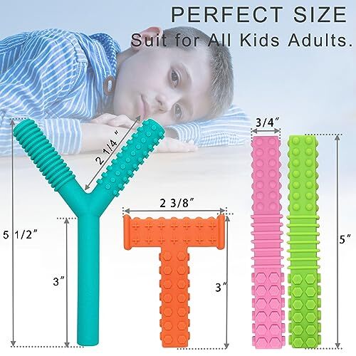 Sensory Chew Toys for Autistic Children 4 Pack Silicone Chew Tube ...