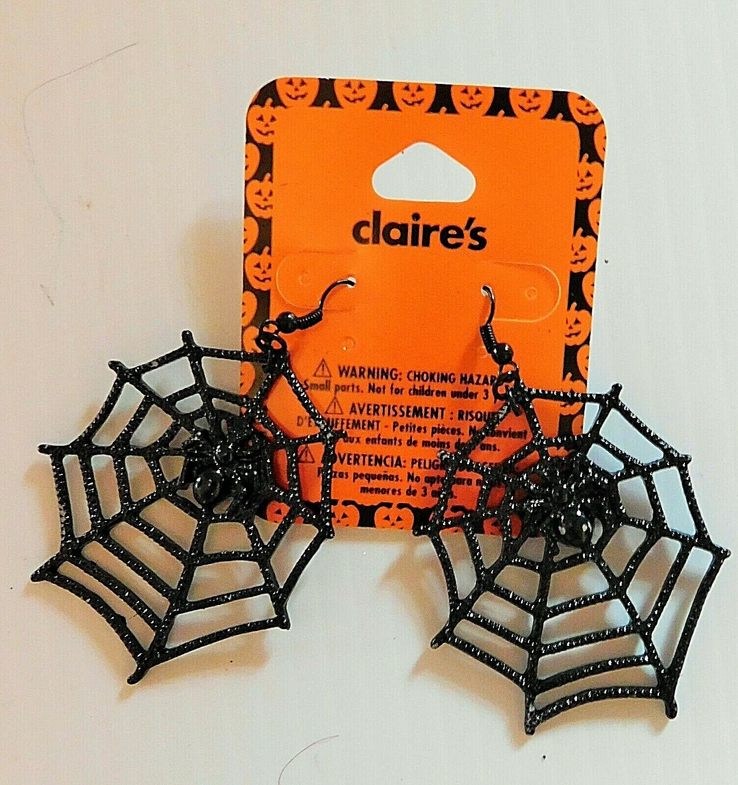 Claire's HALLOWEEN Spider Web with Spiders, Hook Type, Goth | eBay