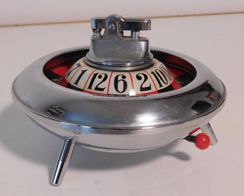 Working Vtg Monte Carlo Spinning Roulette Table Top Lighter MCM Made in ...