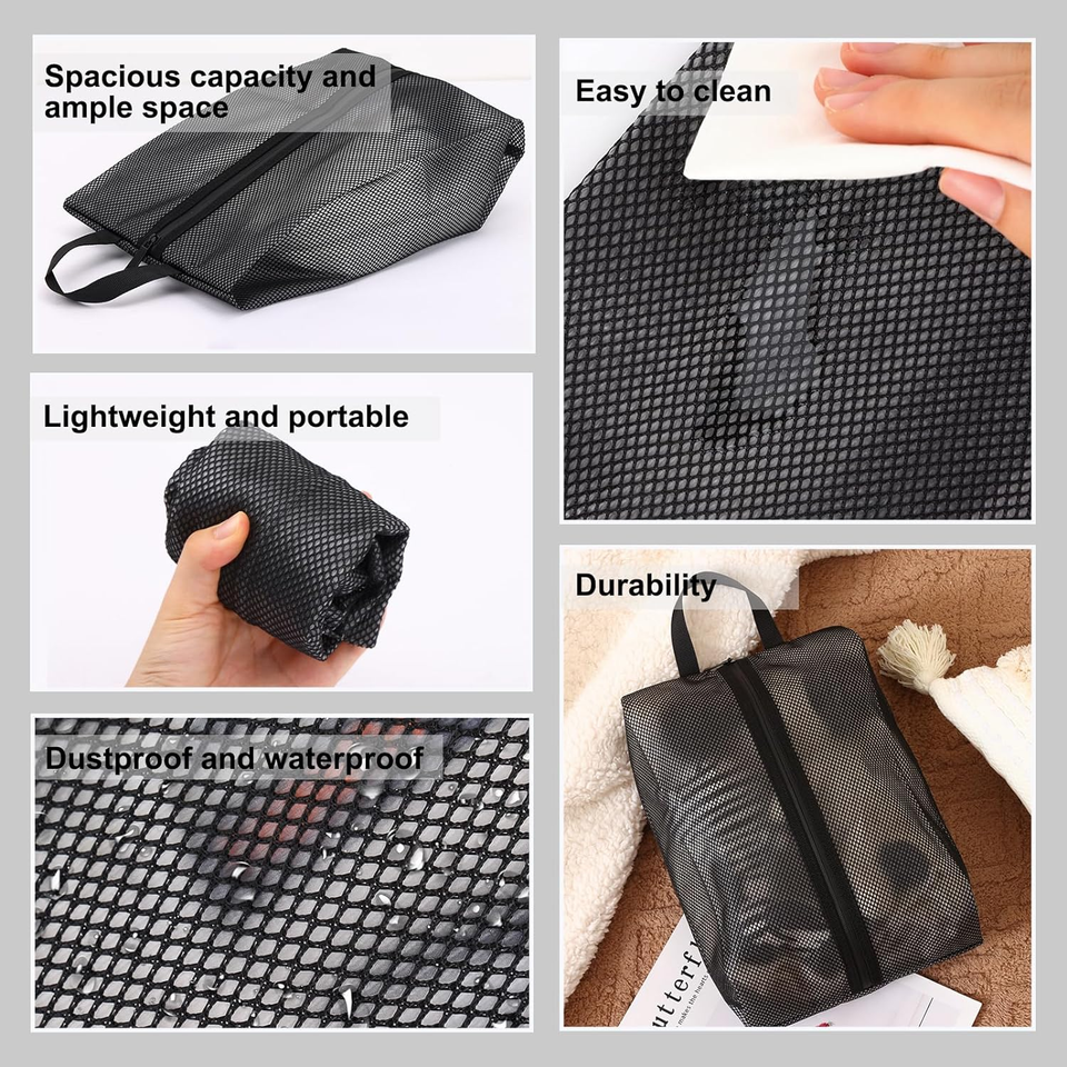 Shoe Bags for Travel, 2 Packs, Waterproof Travel Shoe Bags, Translucent ...