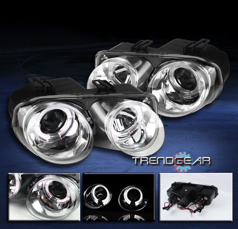 1998-2001 ACURA INTEGRA DUAL HALO PROJECTOR HEADLIGHTS LAMP JDM CHROME ...