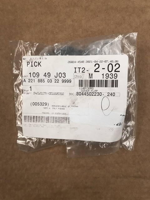 OEM MERCEDES BENZ S Class W221 Front Bumper Tow Hook Cover Cap ...